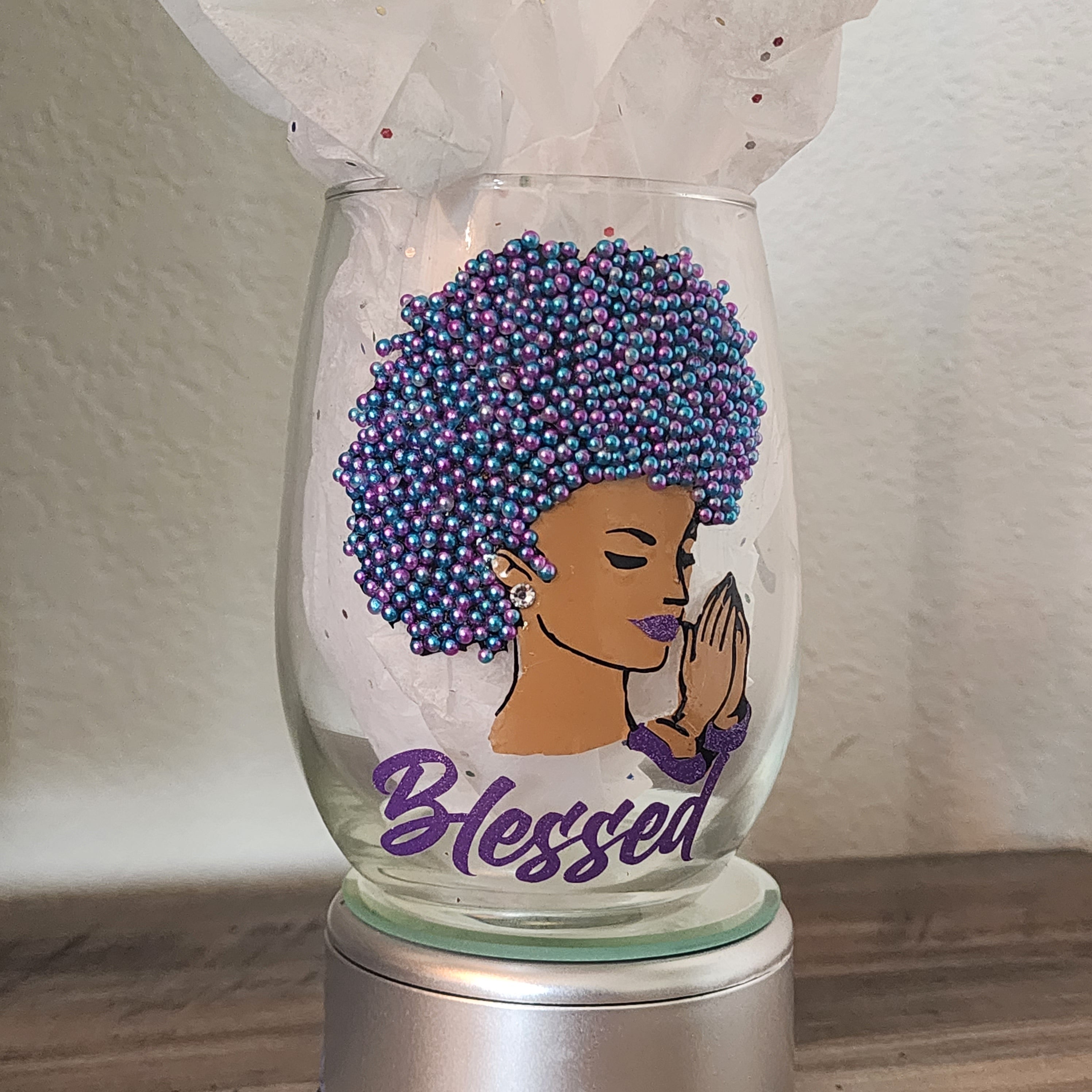 Wine glass 20.5 oz Blessed Diva – PMG Angel Creations
