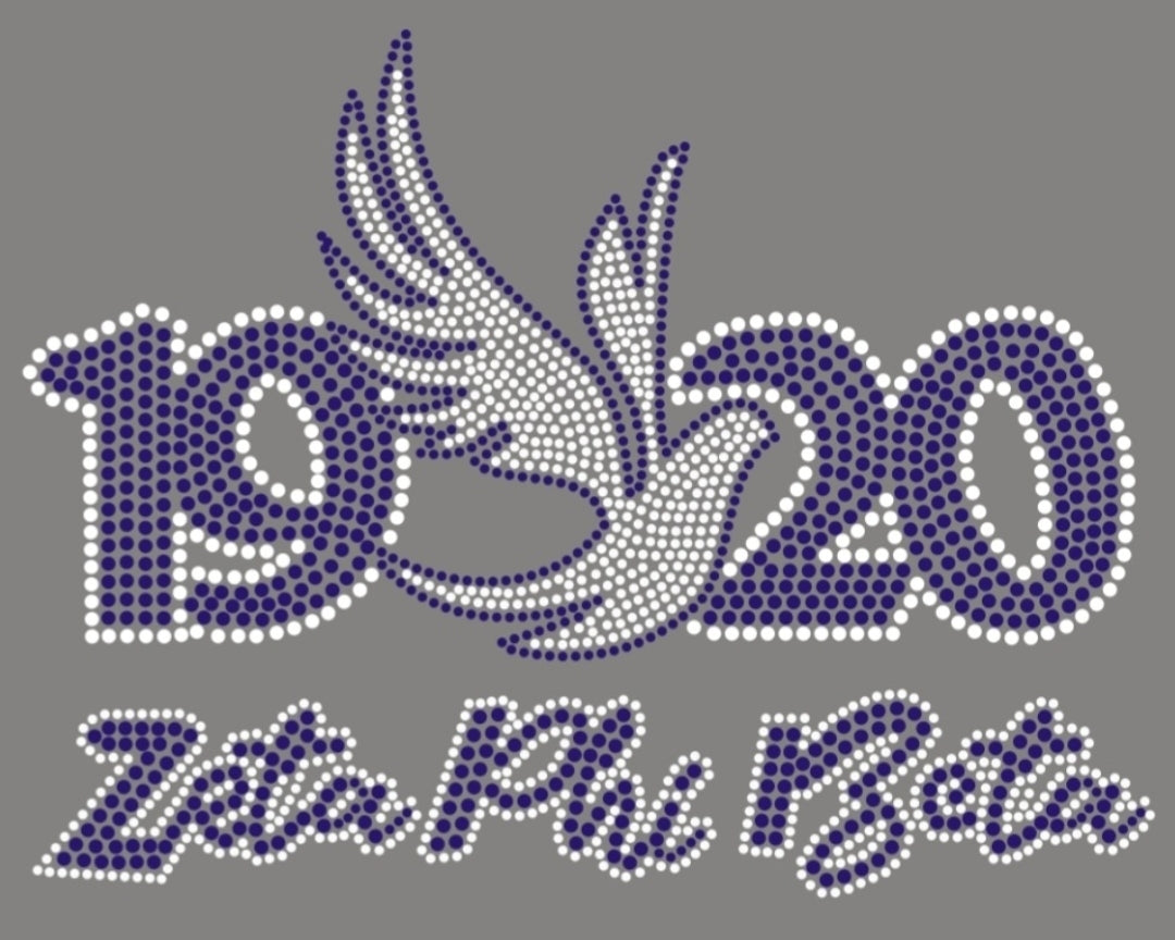 Zeta Phi Beta 1920 Dove Rhinestone Design – PMG Angel Creations